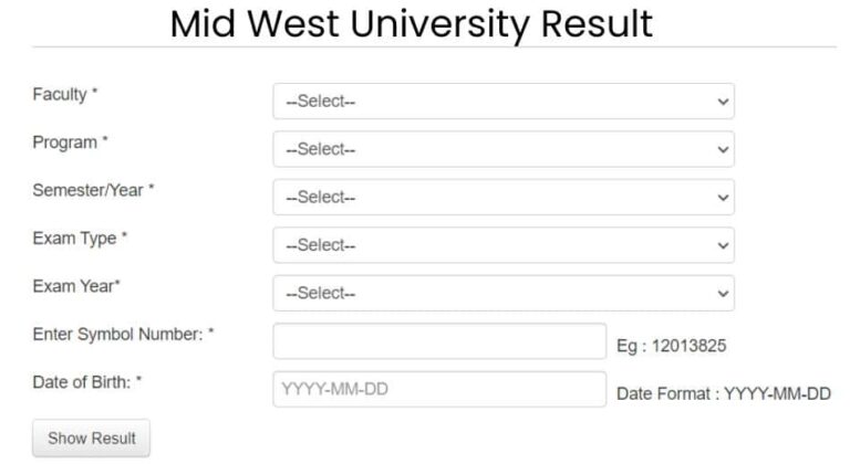 MU Result 2080 Mid West University Marksheet BBA, BHM, BCE, BSc, MBS ...